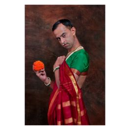 Lad Holding Marigold-Ball (after Ravi Varmaâ€™s The Coquette)